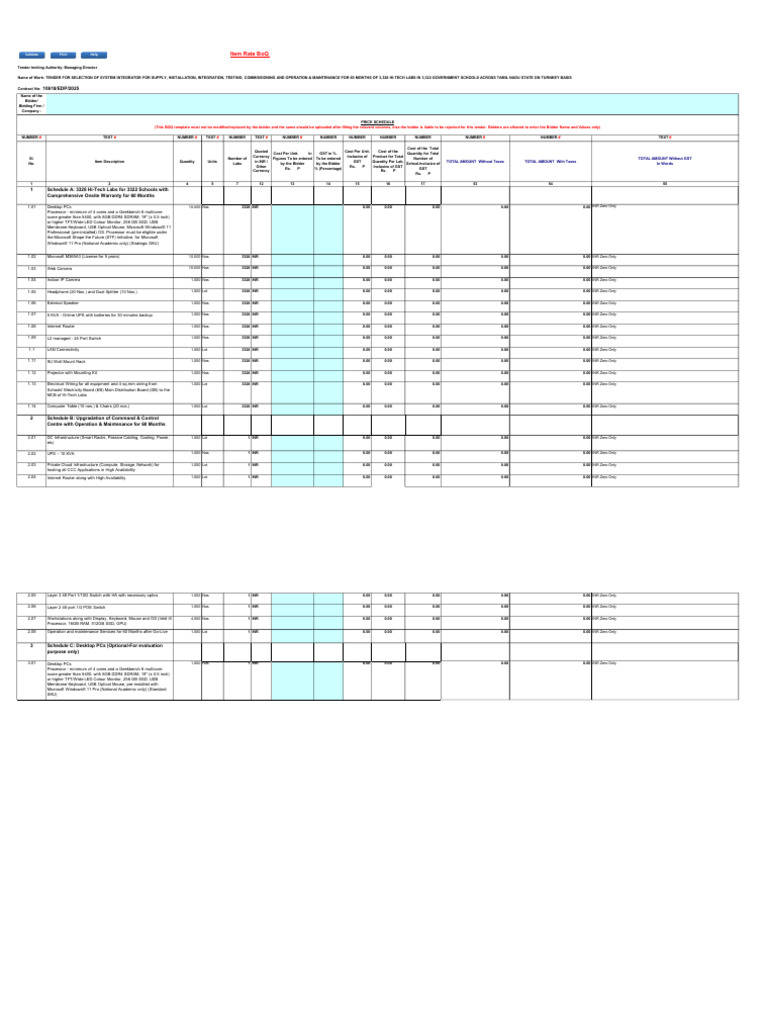 Revised BOQ_Hitech lab | PDF | Network Switch | Personal Computers