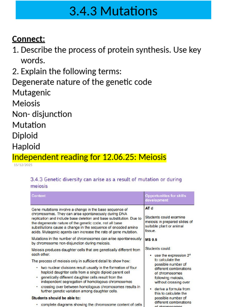 Gene Mutations Ppt | PDF | Ploidy | Point Mutation