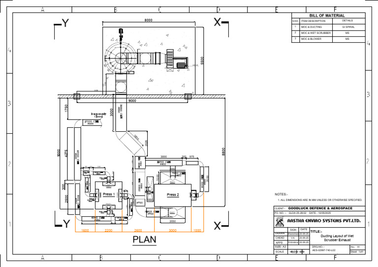 Duct Layout and Wet Scrubber Drawing - GoodLuck | PDF | Chemical Equipment