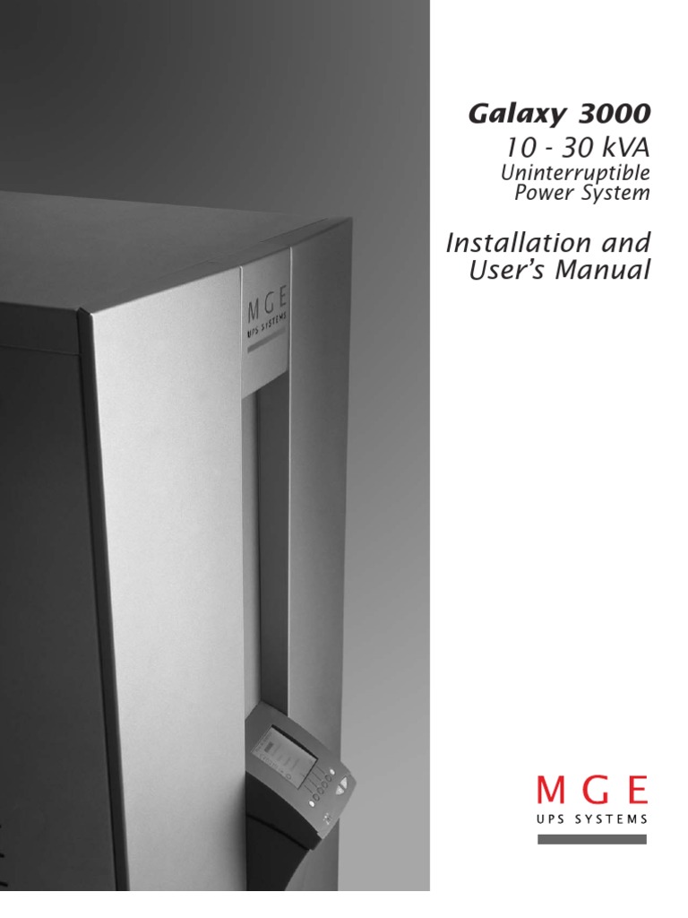 Galaxy 3000 User & Install Man | PDF | Power Inverter | Rectifier