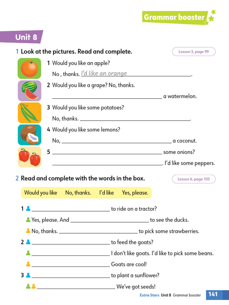 Grammar Booster: Food Preferences Exercises | PDF