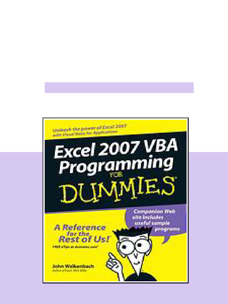 (Ebook) Excel 2007 VBA Programming for Dummies by John Walkenbach, Jan ...