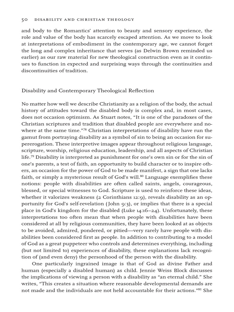 Disability and Christian Theology Embodied Limits and Constructive ...
