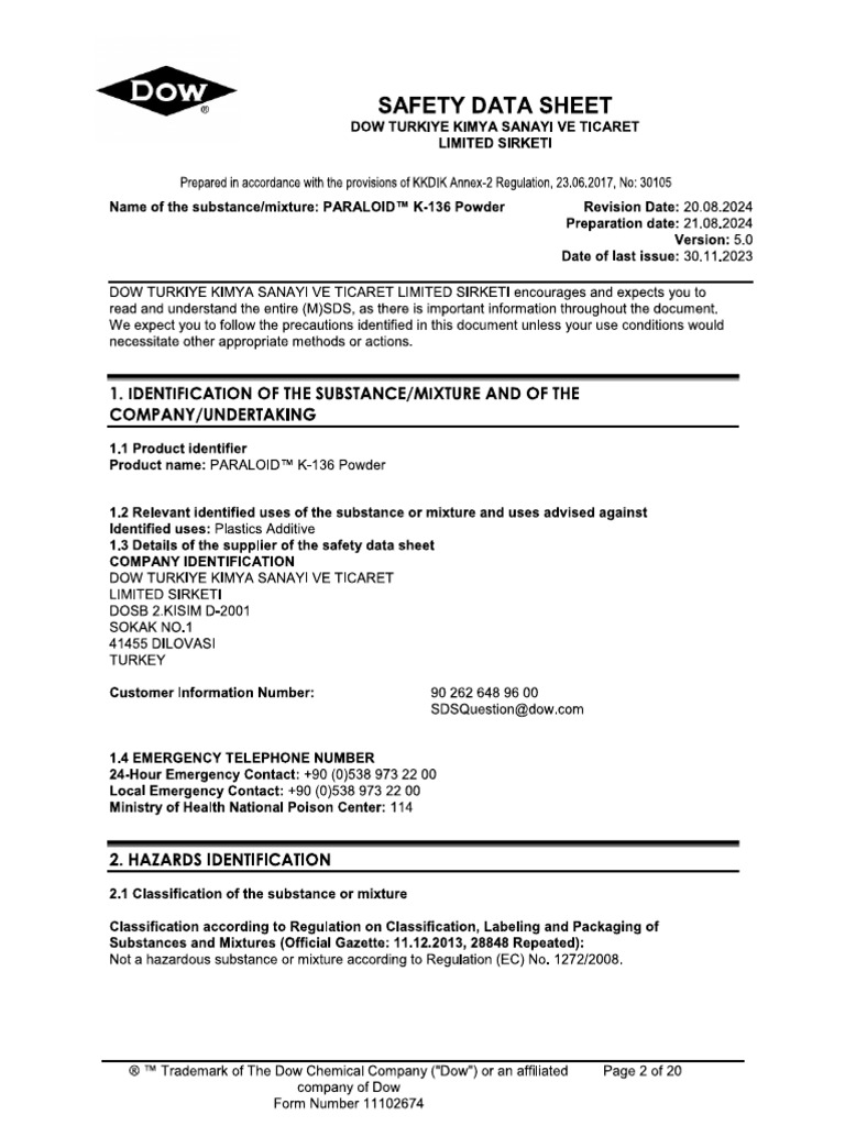 Paraloid K-136 Msds | PDF