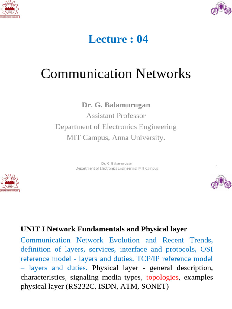 Communication Networks Lecture 04 | PDF | Network Topology | Computer ...