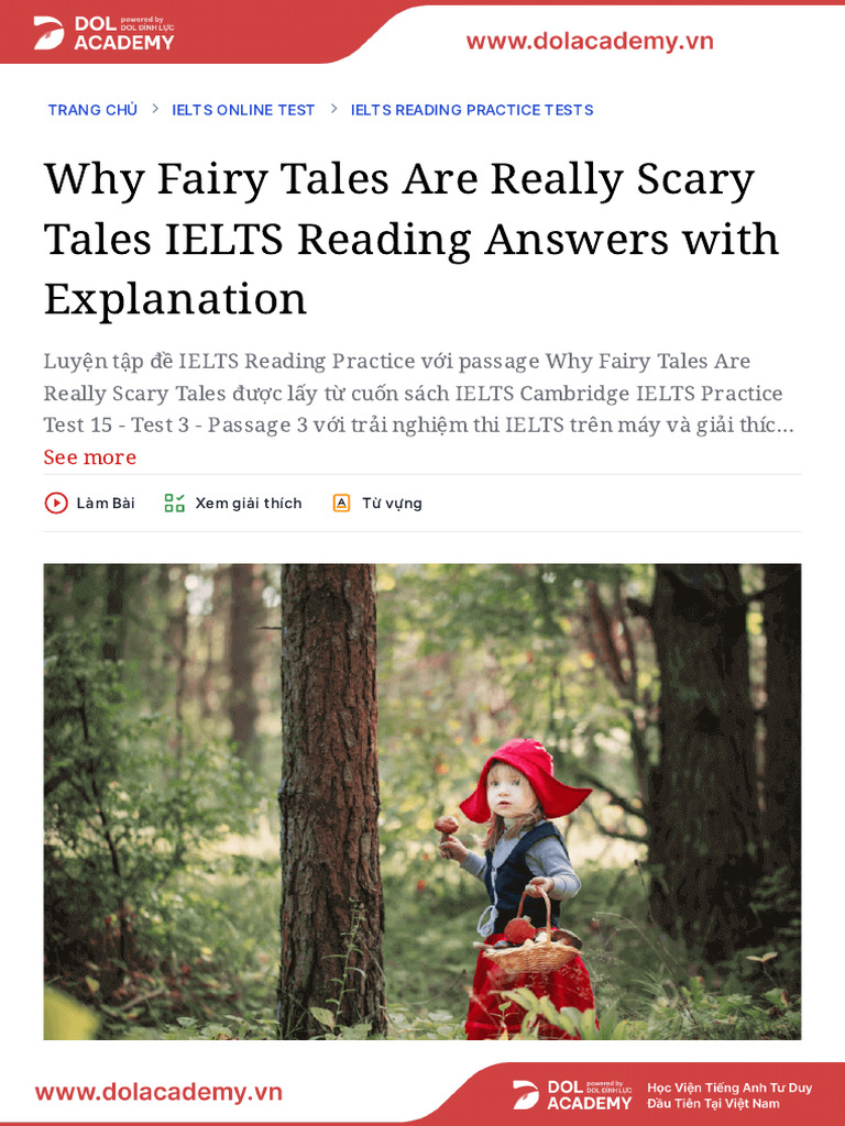 IELTS Reading: Scary Fairy Tales Analysis | PDF | Fairy Tales | Little ...