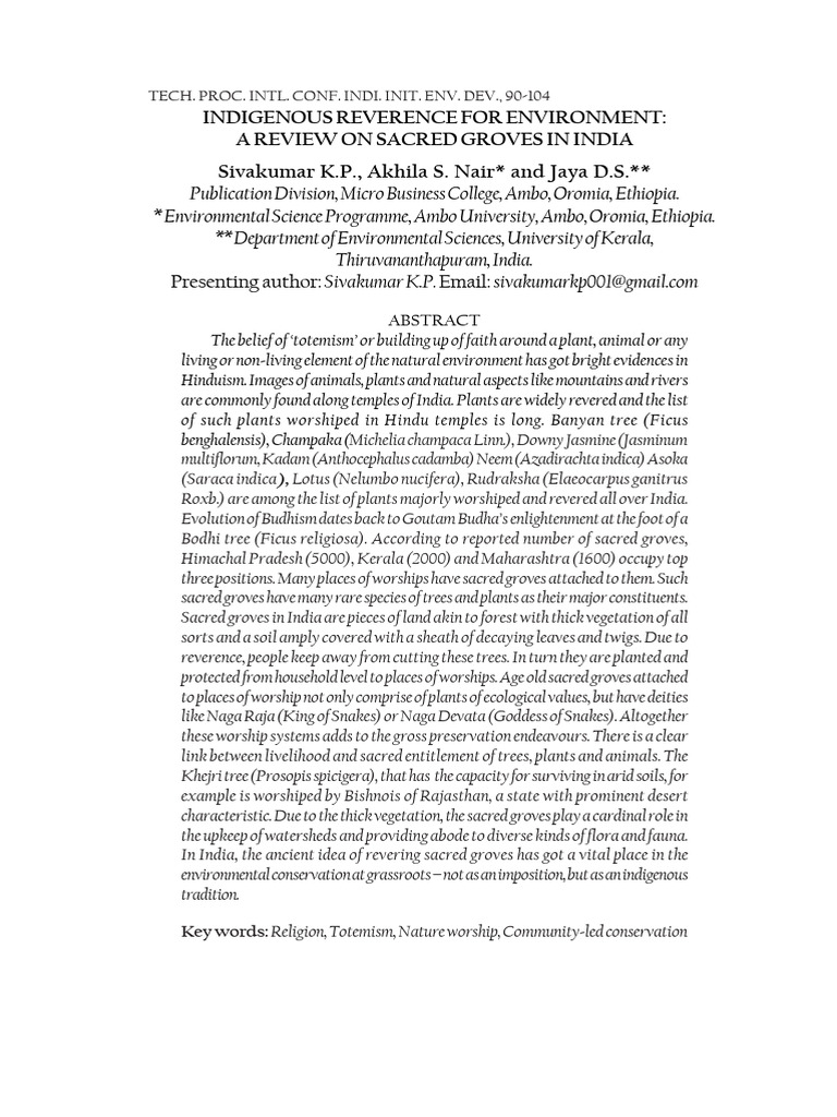 Indigenous Reverence for Environment a r | PDF | Deities | Soil
