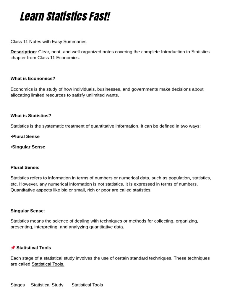 Introduction To Statistics - 20250720 - 012604 - 0000 | PDF ...