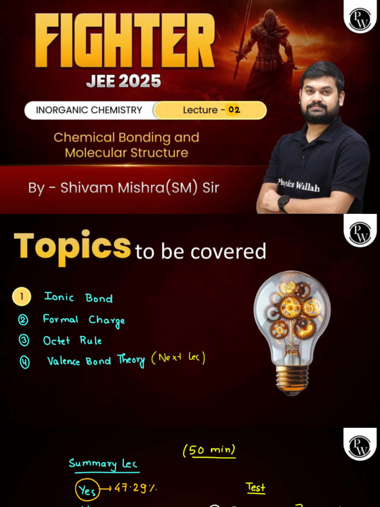 Chemical Bonding and Molecular Structure 02 Class Notes Fighter | PDF