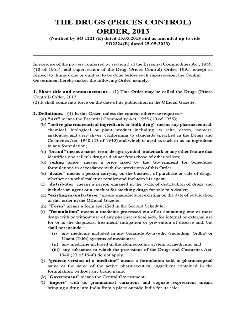 DPCO | PDF | Generic Drug | Price Controls