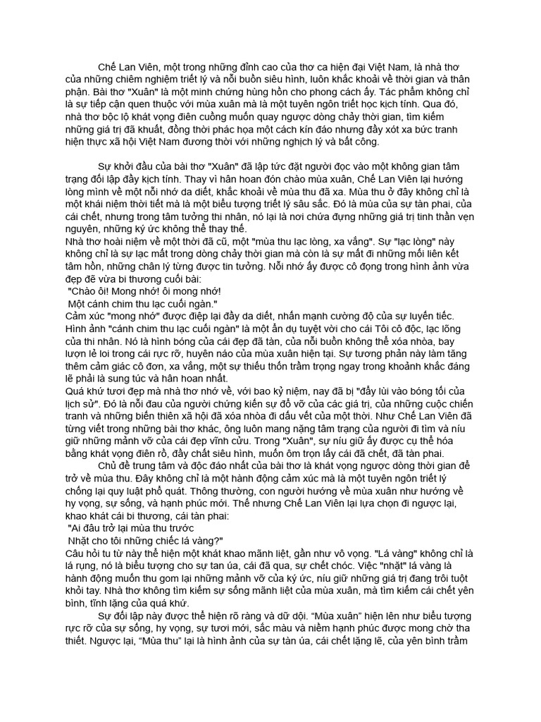 Xuân Chế Lan Viên | PDF