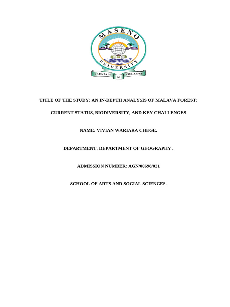 Malava Forest Biodiversity Study | PDF