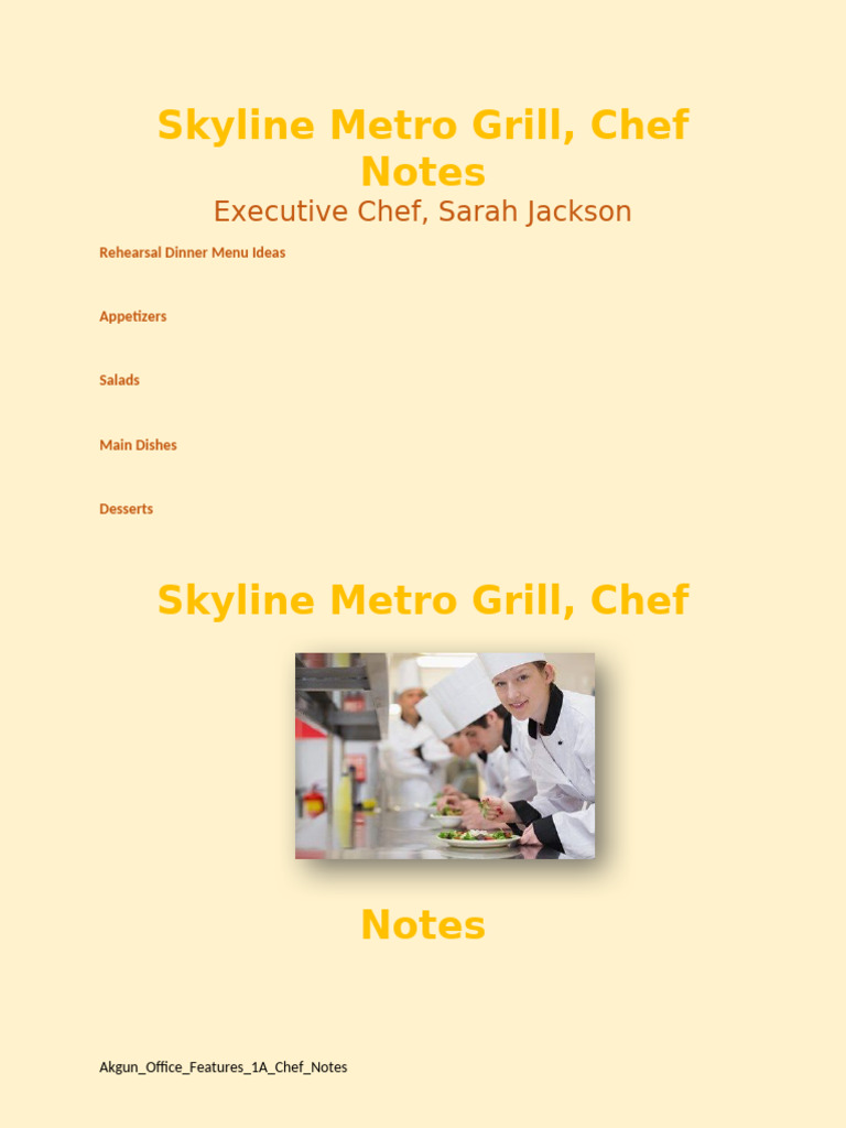 Akgun Office Features 1A Chef Notes | PDF