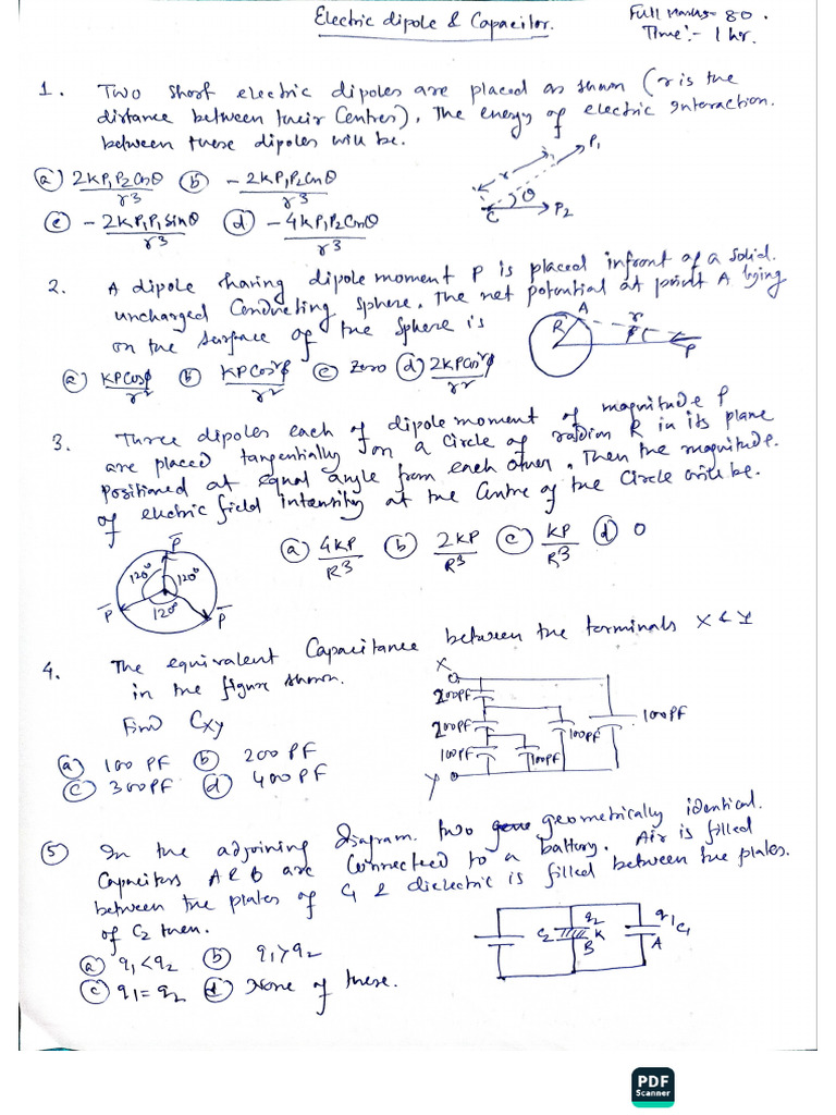 Dipole and Capacitor | PDF