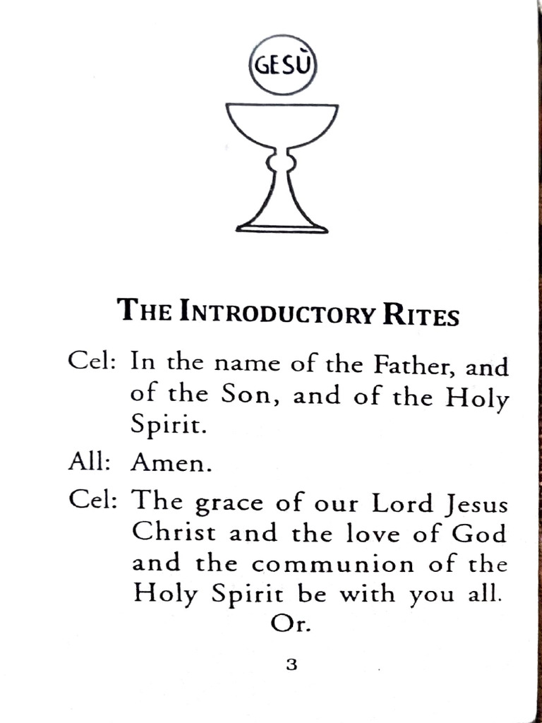 Introductory Rites of the Mass Guide | PDF | God The Father | God In ...