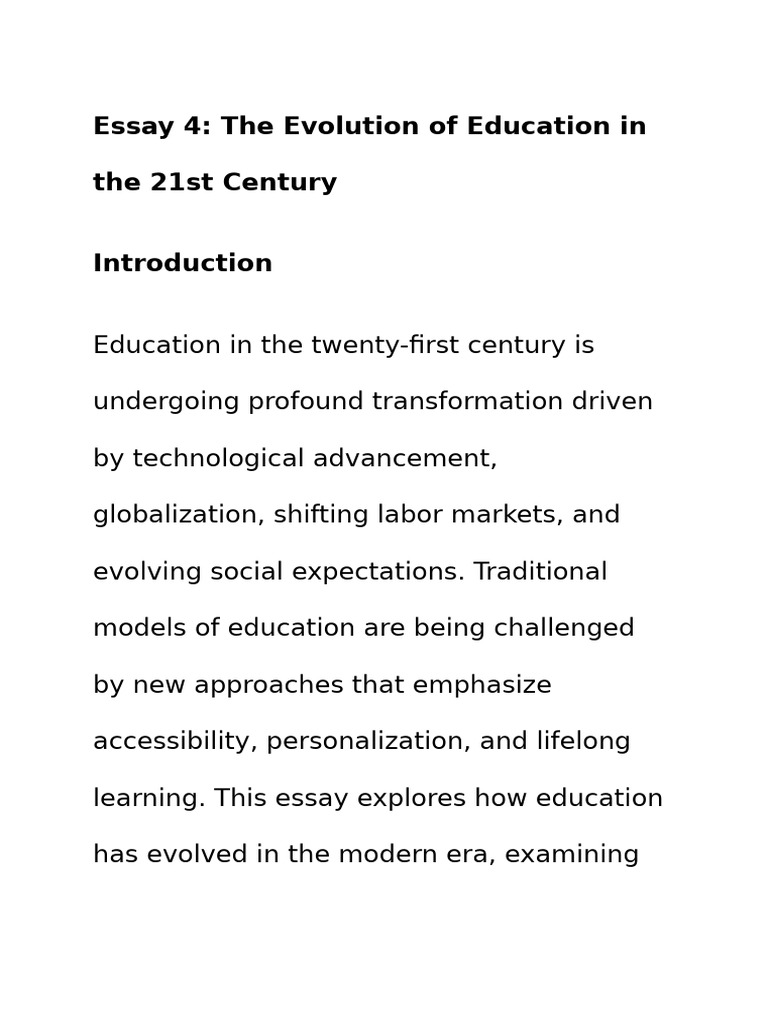 The Evolution of Education in The 21st Century | PDF | Learning ...