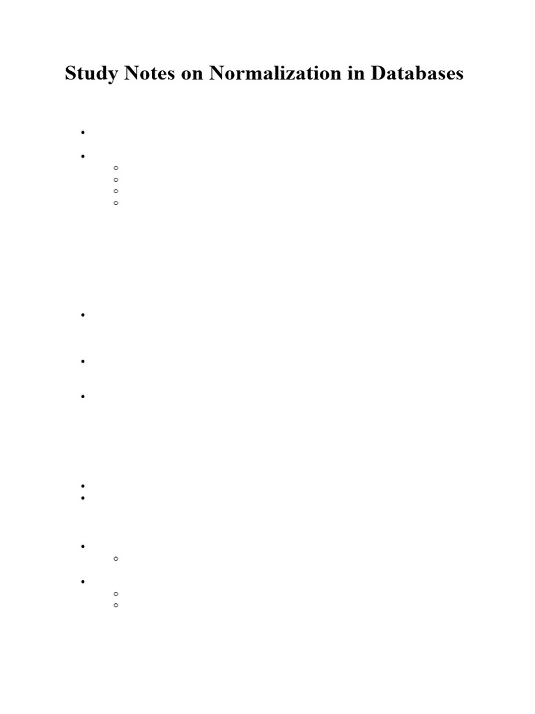 Database Normalization Study Guide | PDF | Table (Database ...
