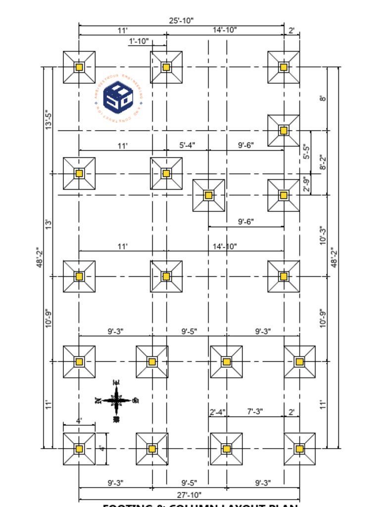 Footing & Column Layout Plan Guide | PDF