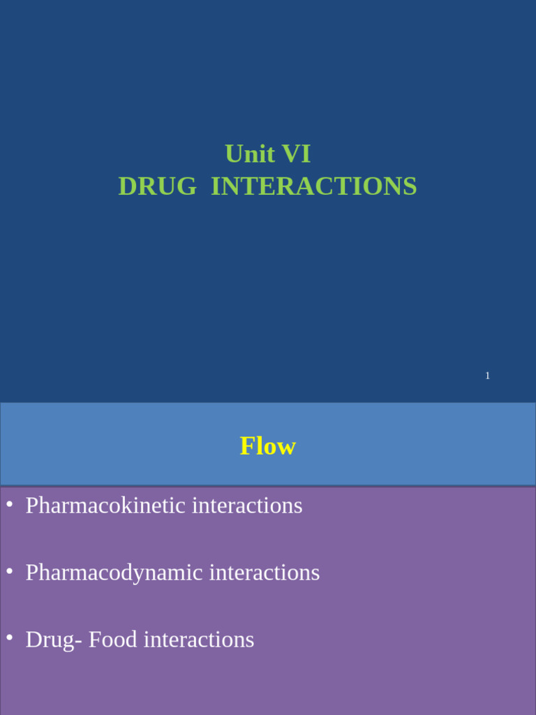Drug Interaction Lecture | PDF | Medical Specialties | Medical Treatments
