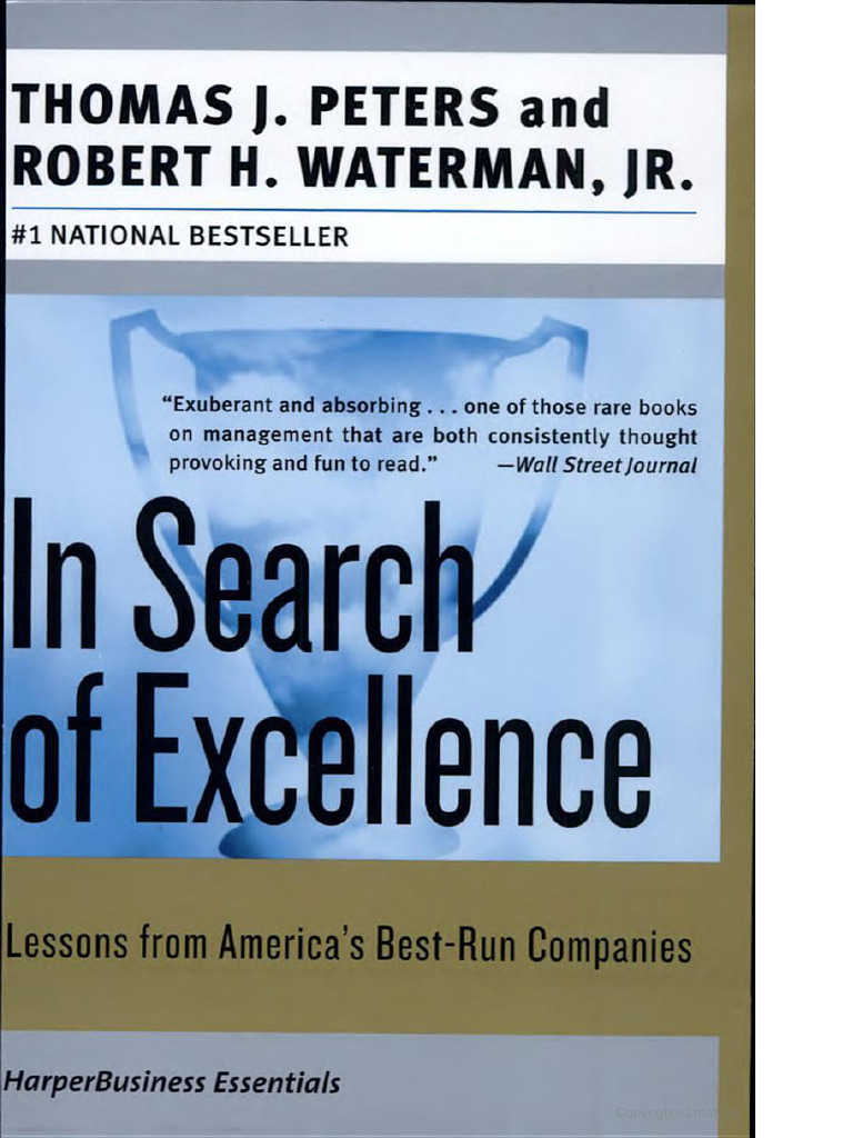 Thomas J Peters, Robert H, JR Waterman in Search of Excellence | PDF