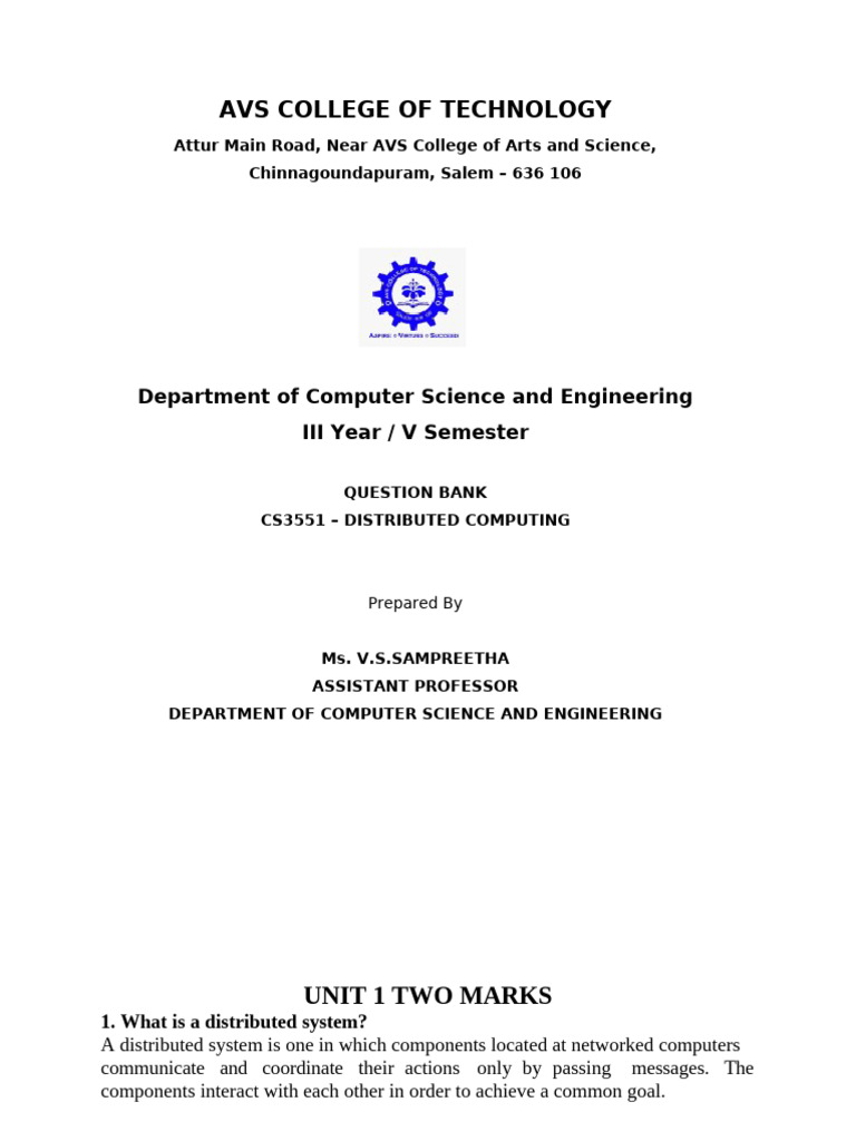 DC QB | PDF | Cloud Computing | Distributed Computing