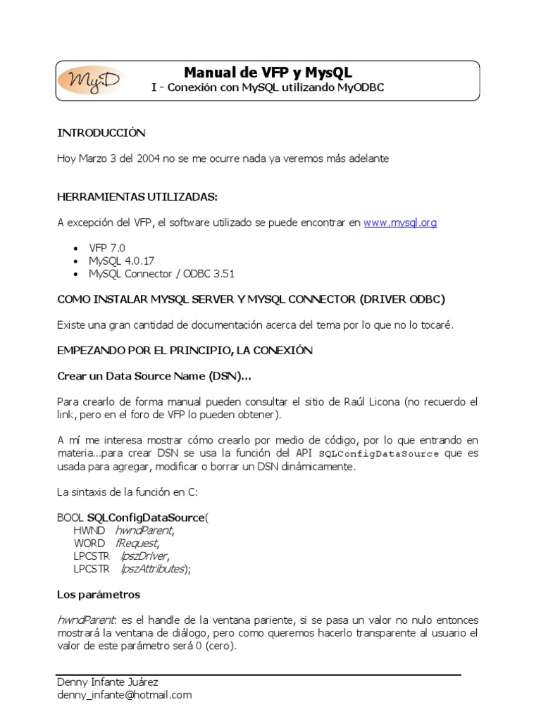 Vfp Mysql Conexiones Pdf Mi Sql Sql