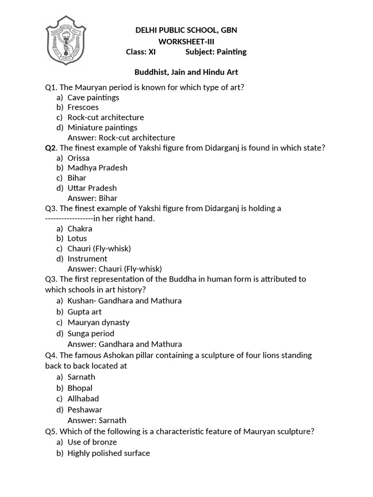 Buddhist, Jain, and Hindu Art Worksheet | PDF | Nāstika | Indian Religions