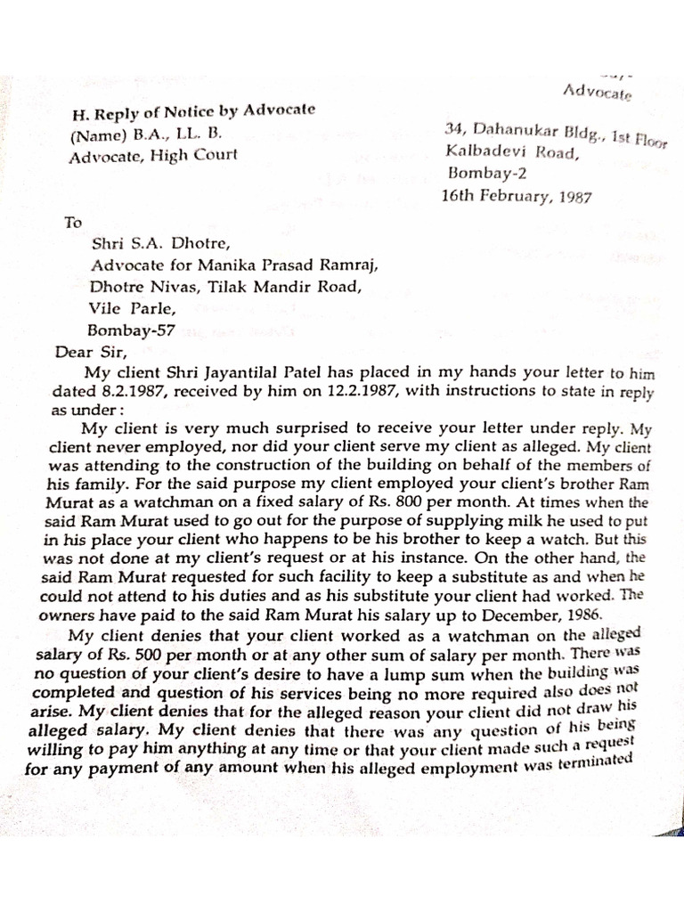 Reply of Notice | PDF