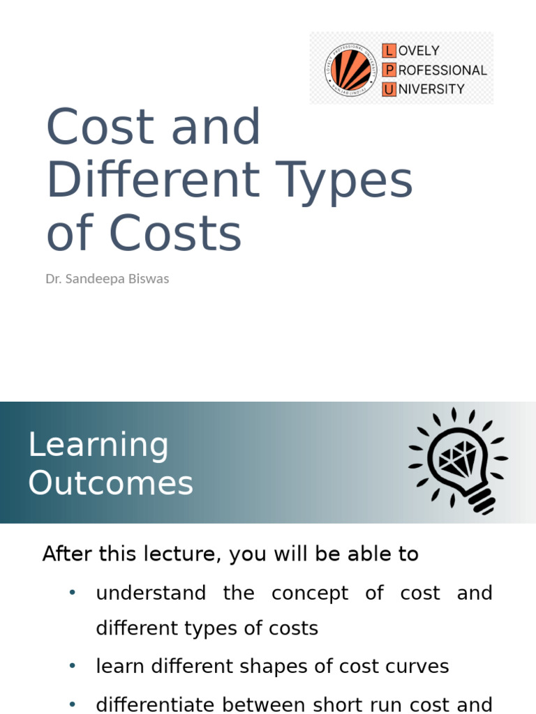 Cost and Different Types of Costs | PDF | Average Cost | Marginal Cost