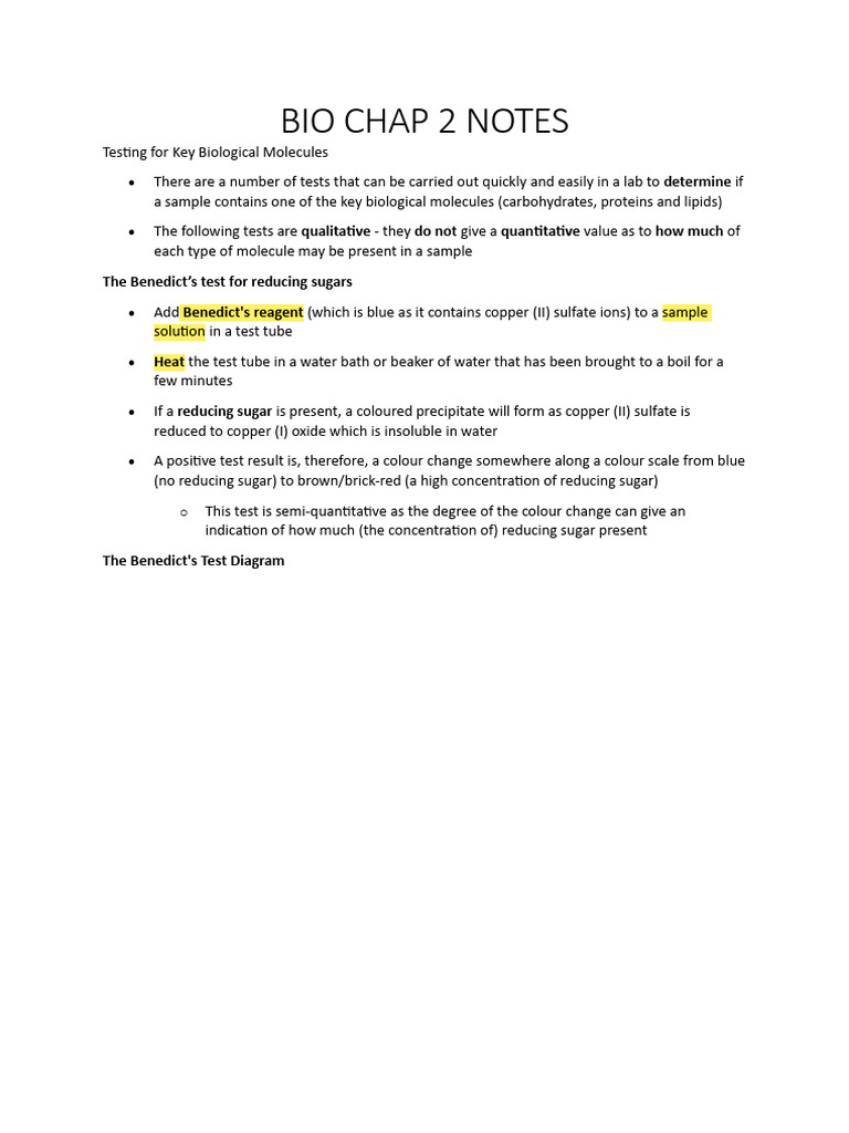 Testing Key Biological Molecules | PDF | Carbohydrates | Polysaccharide