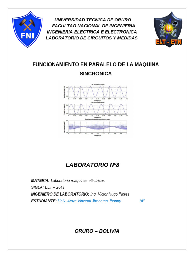 Lab N°10 Circuitos Electricos Jhonatan Atora | PDF | Generador ...