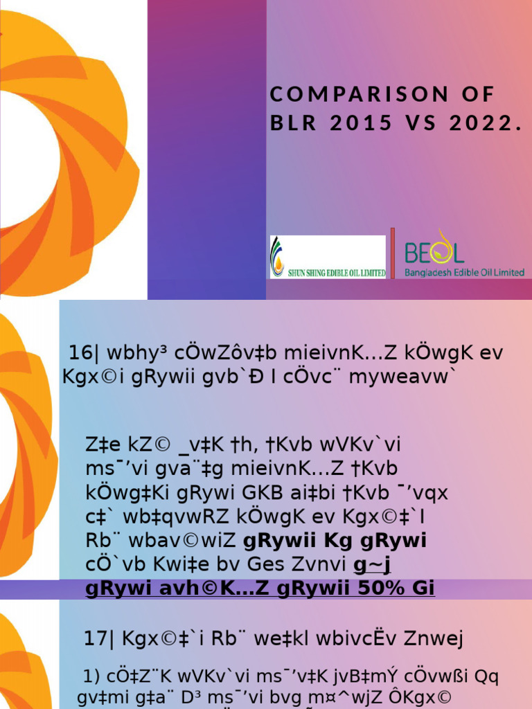 Comparison of BLR 2015 vs 2022. | PDF