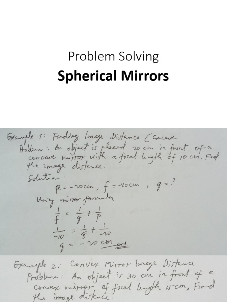 2025 Problem Solving Physics 18 Spherical Mirrors | PDF