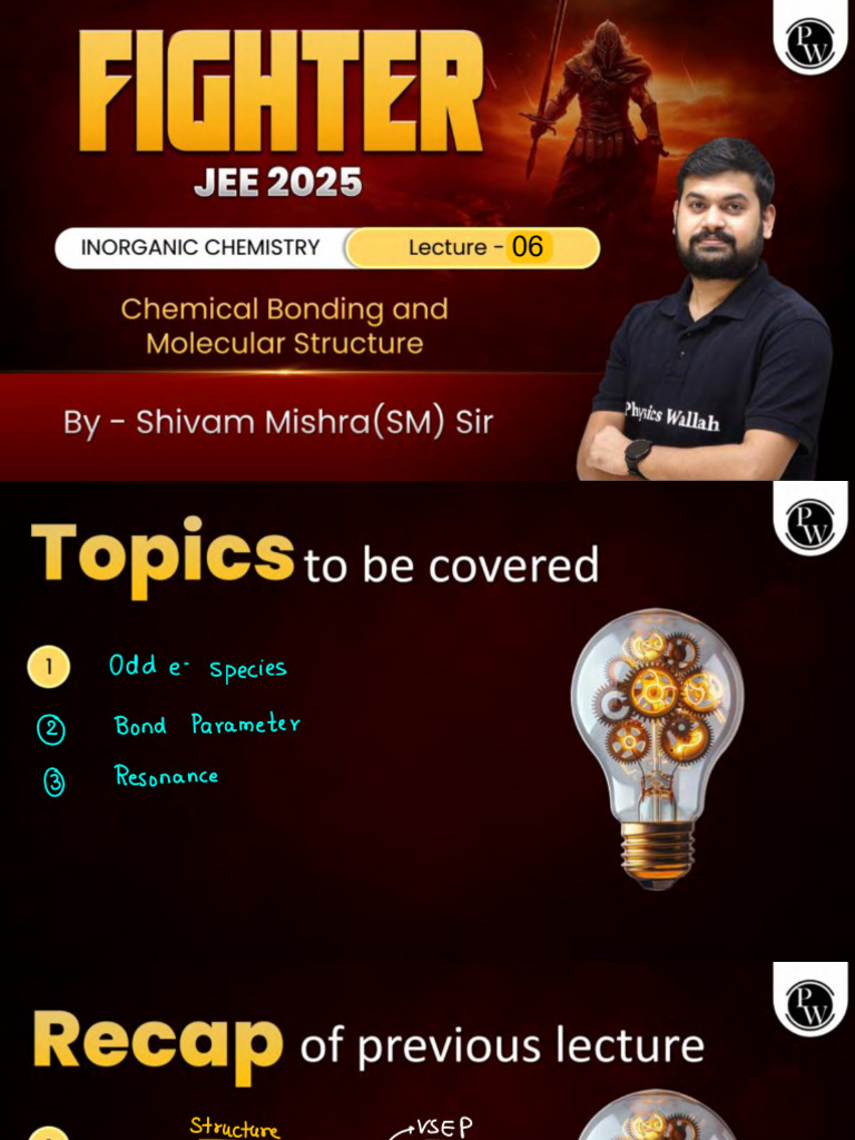 Chemical Bonding and Molecular Structure 06 Class Notes Fighter | PDF