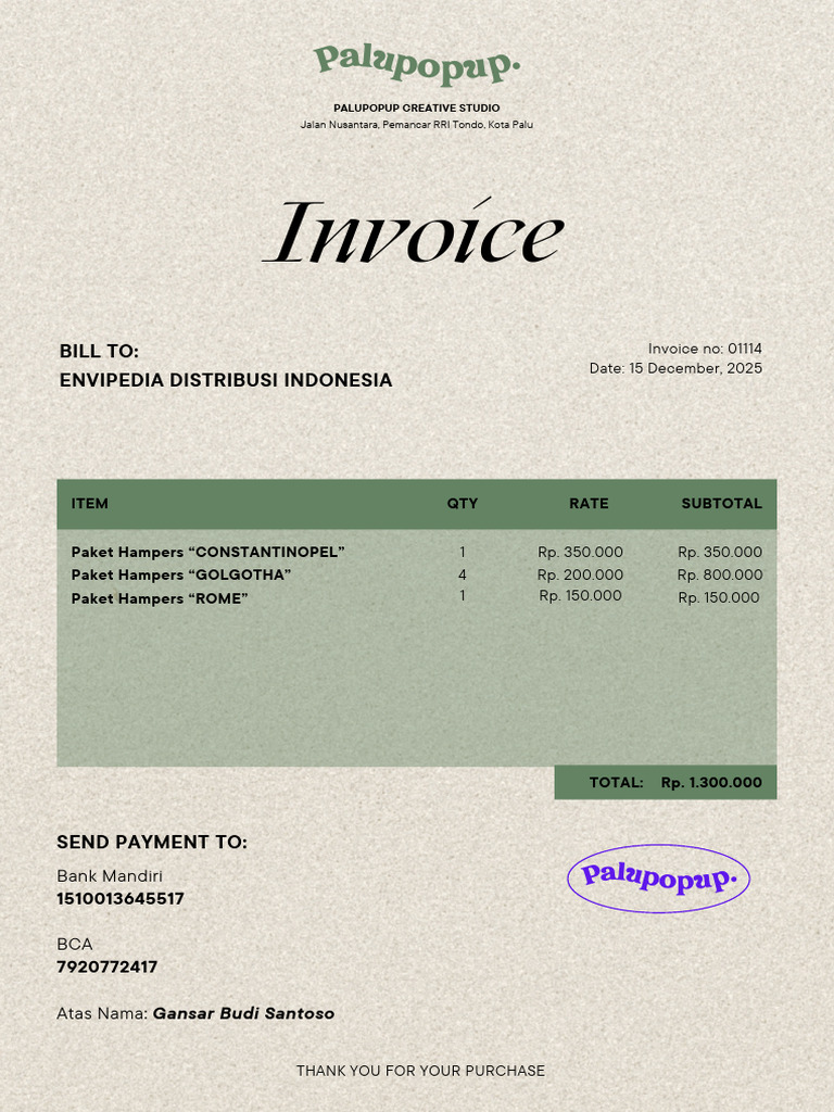 INVOICE Envipedia Distribusi Indonesia | PDF