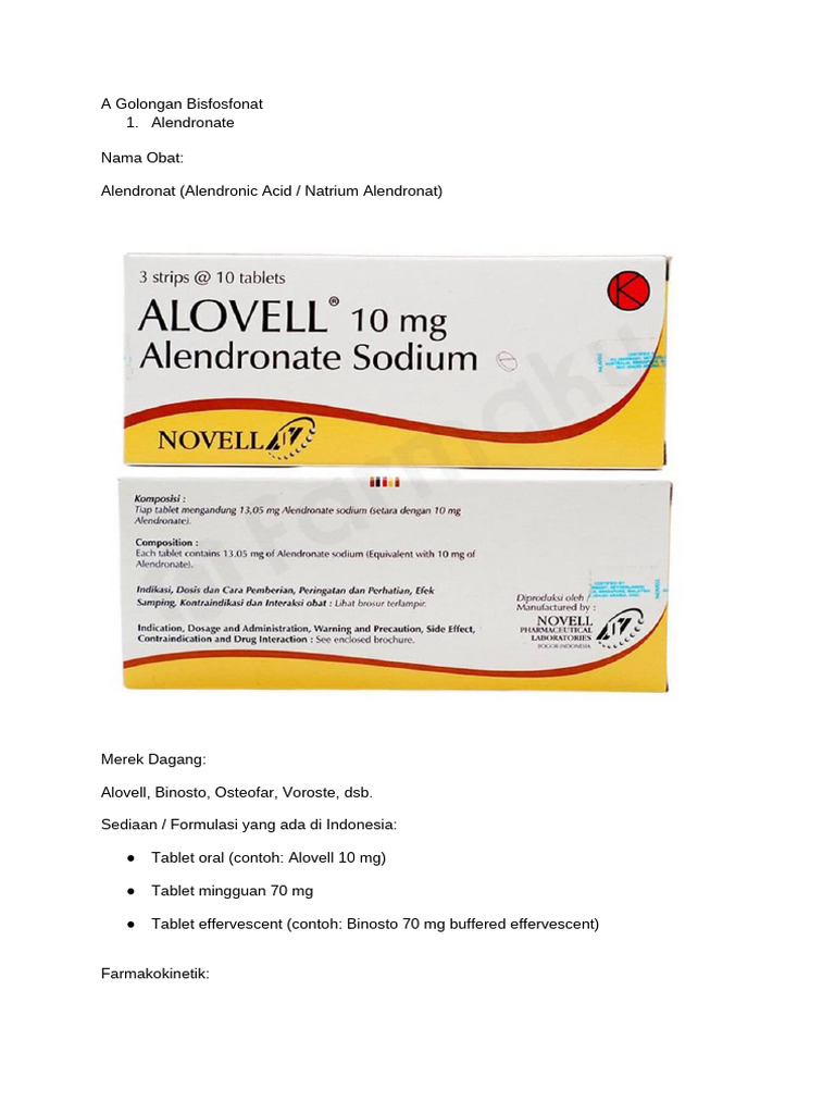 Obat Osteoporosis: Bisfosfonat & Inhibitor RANKL | PDF