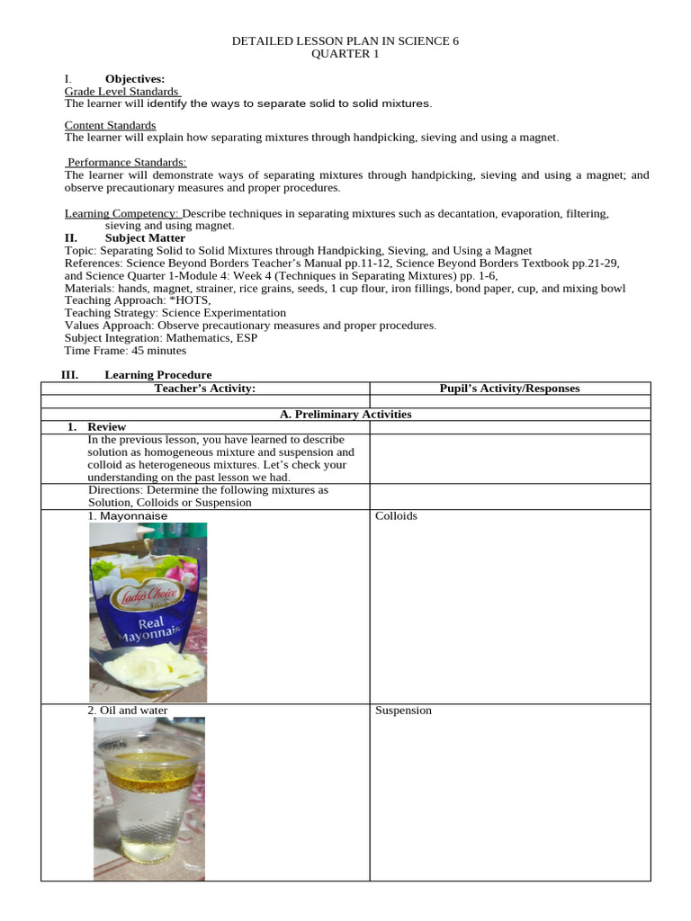 Techniques for Separating Mixtures in Science | PDF | Mixture ...