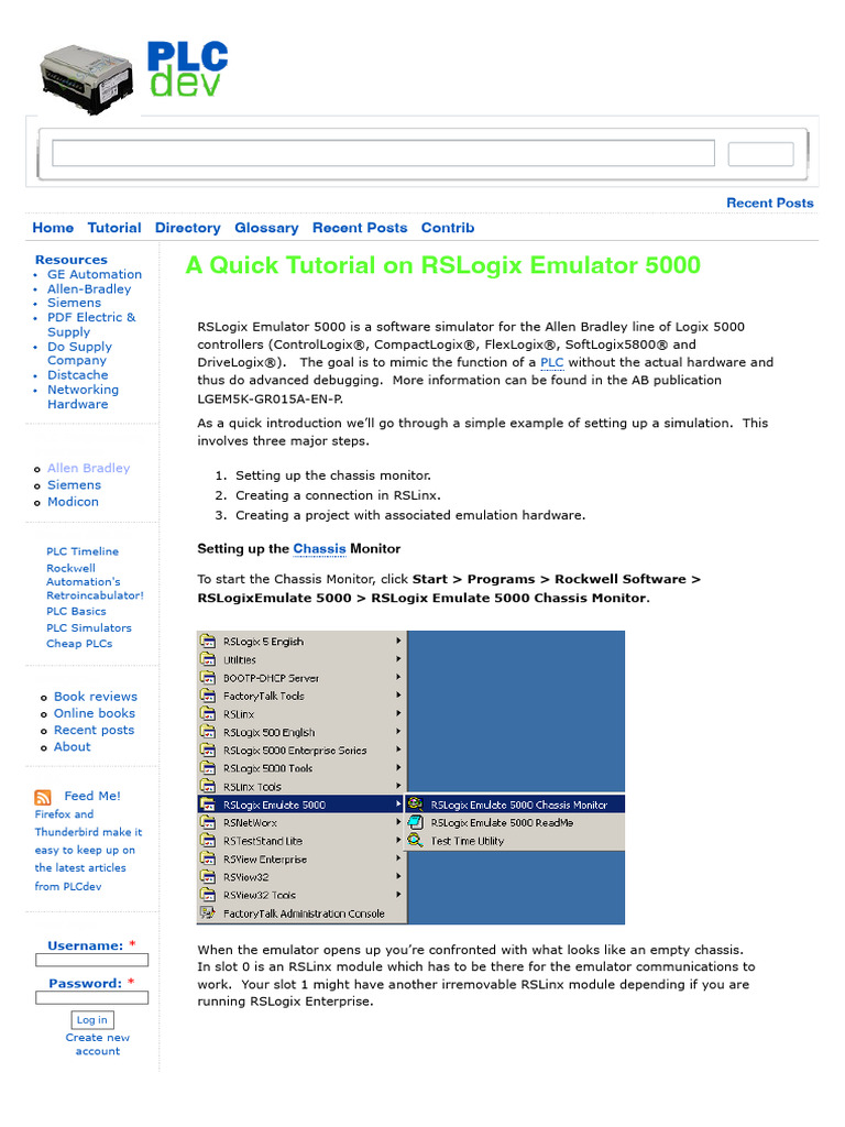 A Quick Tutorial on RSLogix Emulator 5000 | PLCdev | PDF | Programmable Logic Controller | Emulator