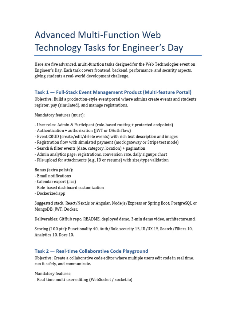 Engineer Day WebTech Tasks | PDF | Computing | Software