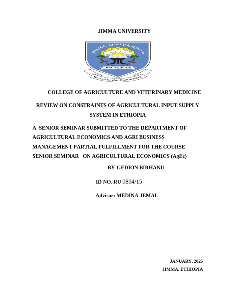 GEDION's Seminar Edited | PDF | Agriculture | System