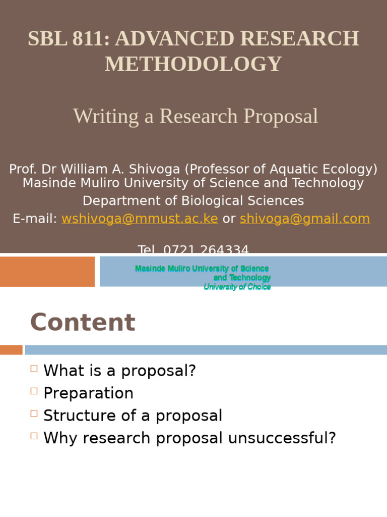 Lecture 9 - Proposal Writing | PDF | Methodology | Validity (Statistics)