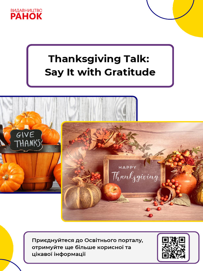 Thanksgiving Talk - Say It With Gratitude | PDF | Thanksgiving Dinner ...