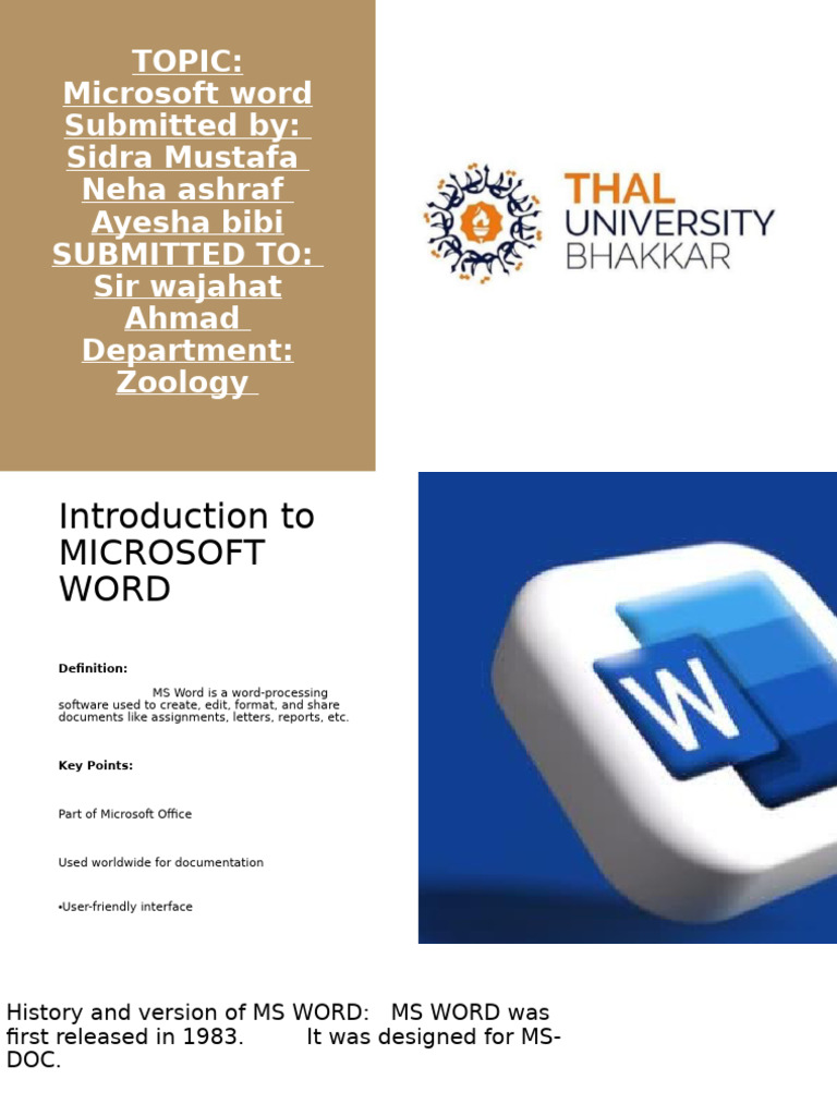 MS WORD presentation | PDF | Microsoft Word | Software