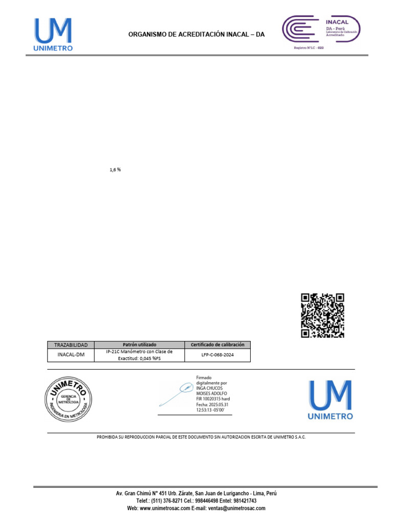 MAN - Manometro Ashcroft - CP-484-2025 EXP 1801 2025 (2) | PDF | Calibración | Laboratorios