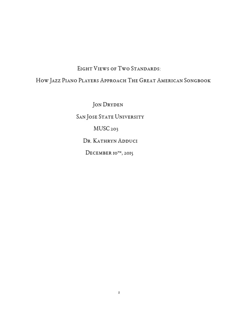 Jazz Piano Interpretations of Standards | PDF | Jazz | Chord (Music)