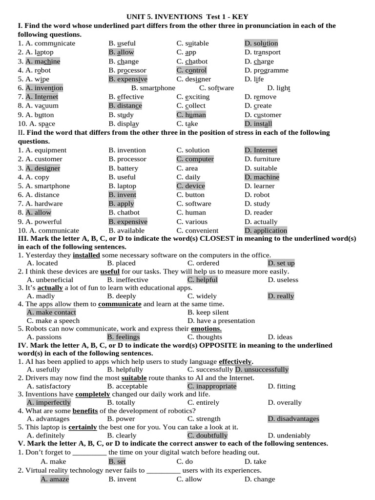 Bộ Test Theo Form 2025 - Anh 10 Global Success Grade 10- UNIT 5- Test 1 ...