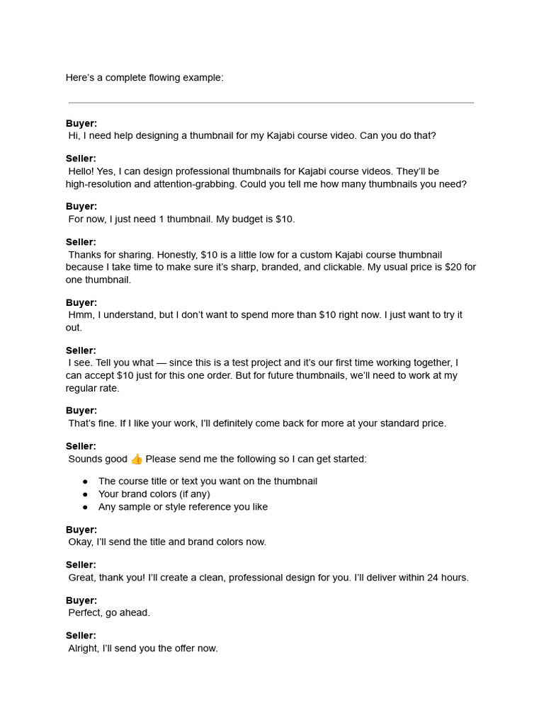 Custom Kajabi Thumbnail Design Chat | PDF