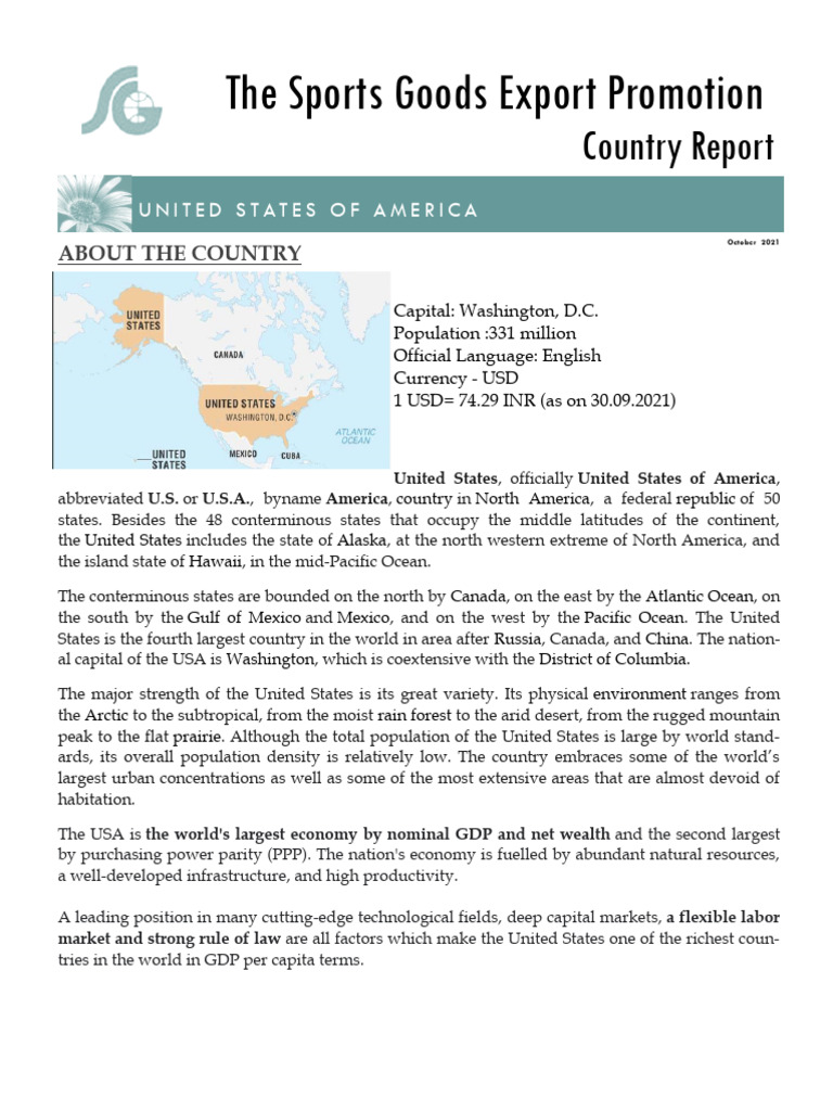 Country Report USA 2021 Sportsgoods | PDF | Toys | Lego