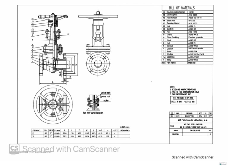 Gate Valve Drawing | PDF