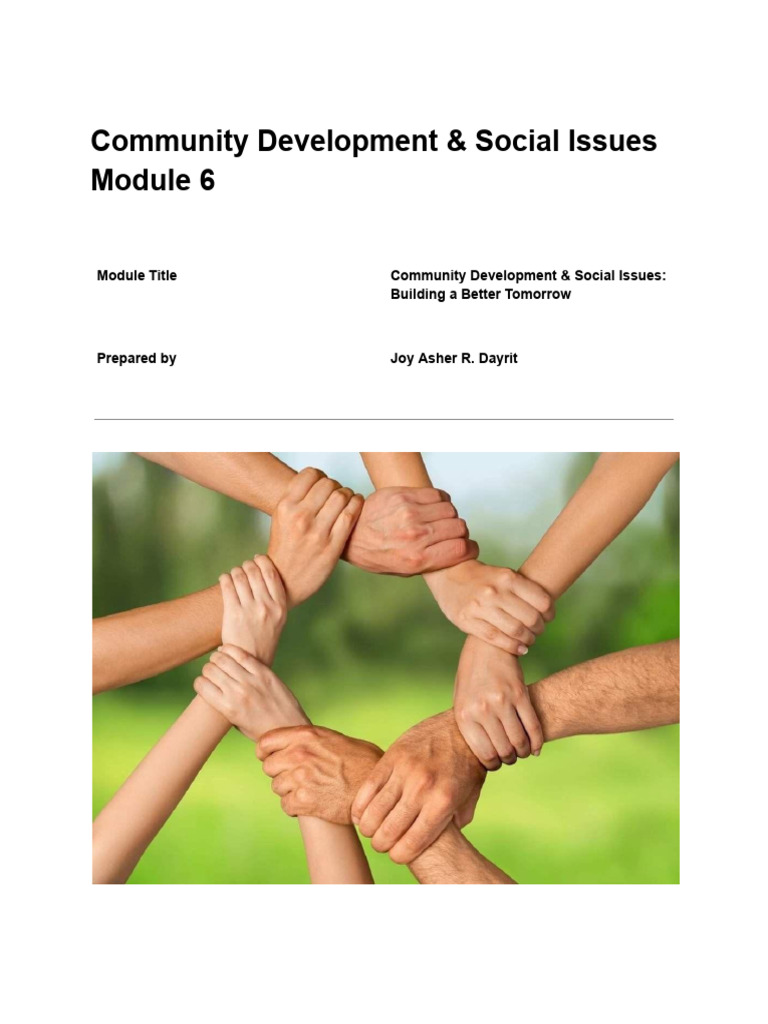 Module 6 Community Development Social Issues | PDF | Sustainability ...